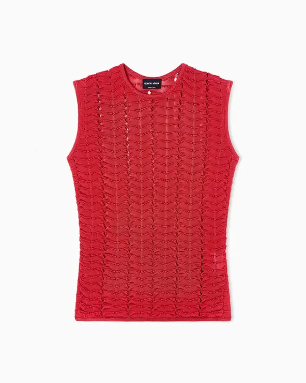 Giorgio Armani Viscose Top With Ruffle Motif