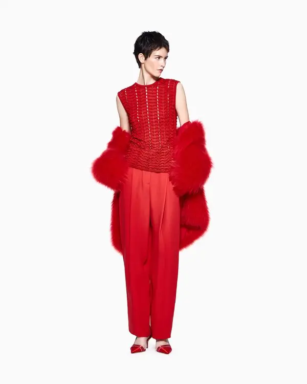 Giorgio Armani Viscose Top With Ruffle Motif