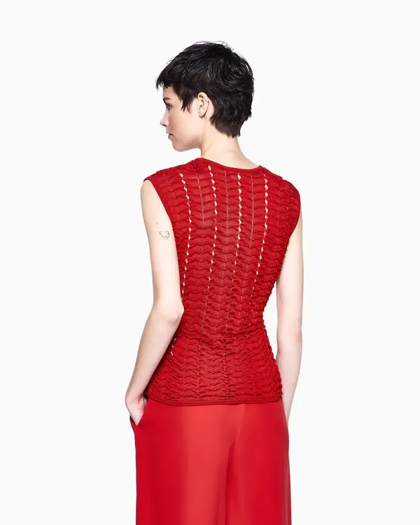 Giorgio Armani Viscose Top With Ruffle Motif