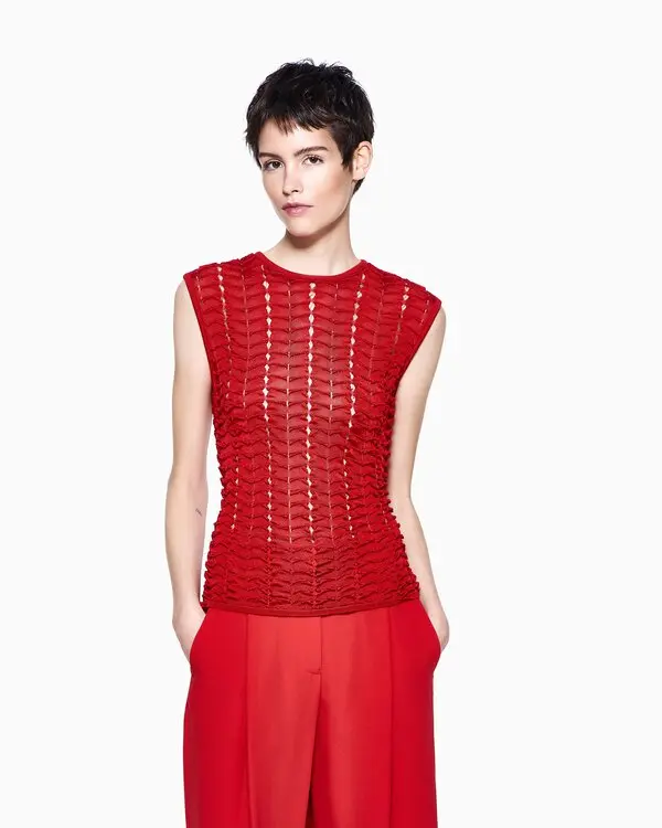 Giorgio Armani Viscose Top With Ruffle Motif
