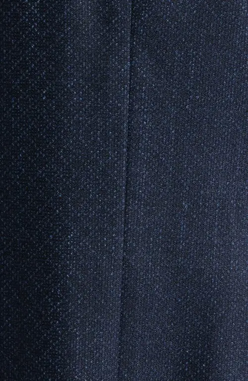 Canali Kei Trim Fit Diamond Jacquard Wool & Silk Blend Sport Coat - Navy
