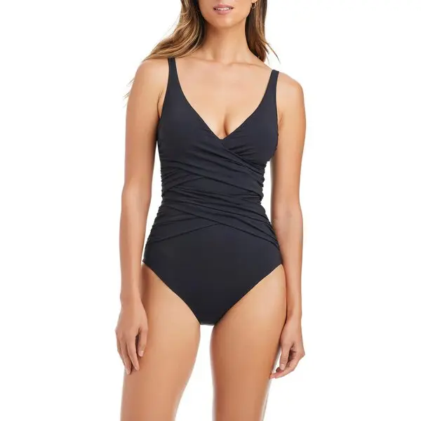 ROD BEATTIE Draped One-piece Swimsuit - Black