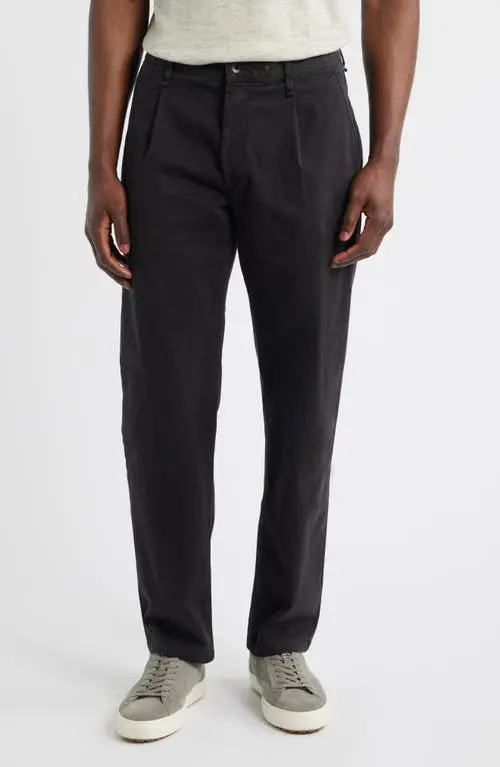 Rag & Bone Evan Trim Fit Pleated Stretch Cotton Chinos - Black