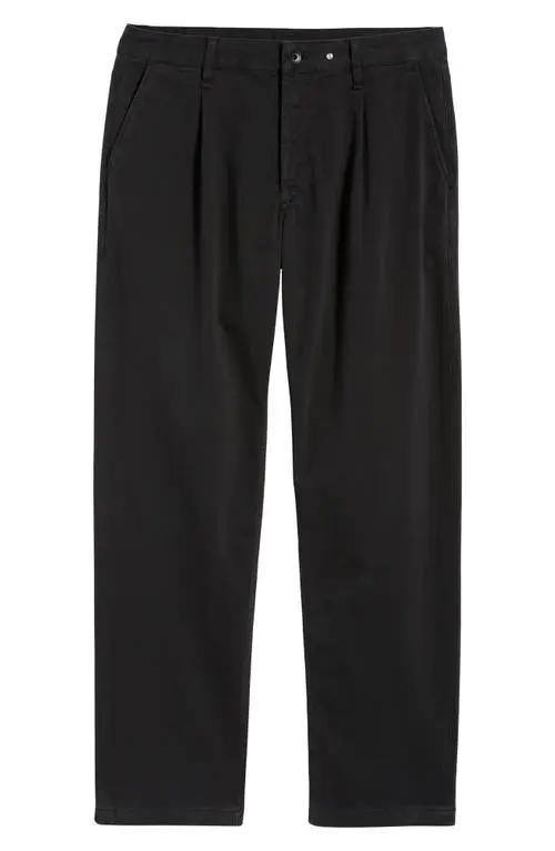 Rag & Bone Evan Trim Fit Pleated Stretch Cotton Chinos - Black