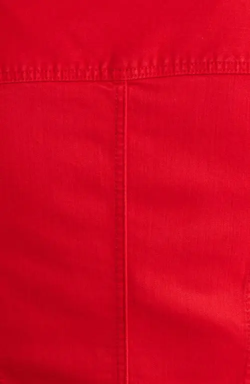 LIVERPOOL Tab Detail Peplum Stretch Denim Jacket