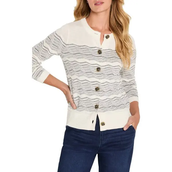 NIC+ZOE Striped Linen Blend Cardigan