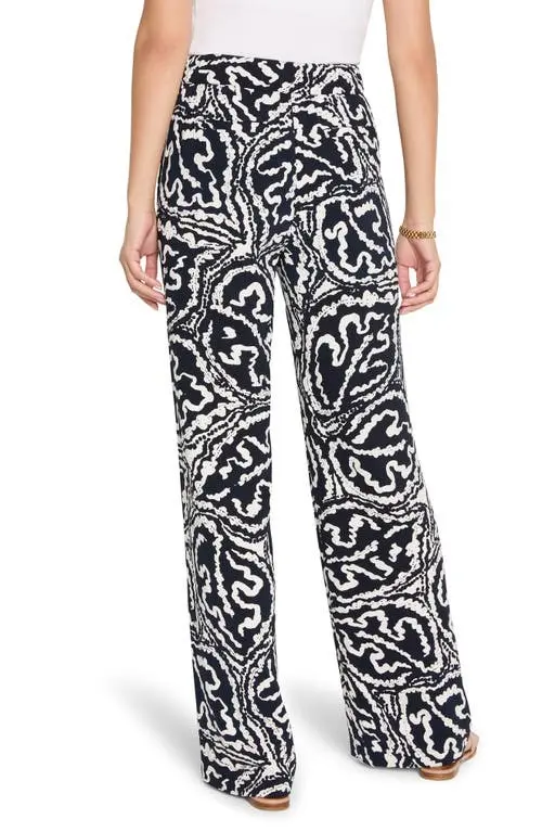 NIC+ZOE Indigo Leaf Wide Leg Trousers