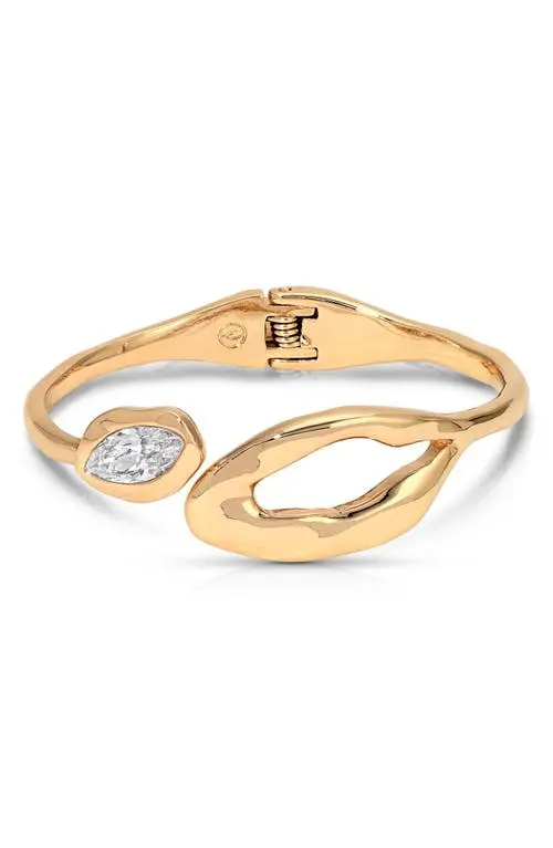 Ettika Molten Marquise Crystal Hinge Cuff Bracelet - Gold
