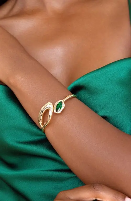 Ettika Molten Marquise Crystal Hinge Cuff Bracelet