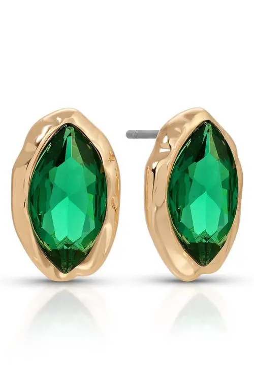 Ettika Crystal Luxe Mini Stud Earrings - Green