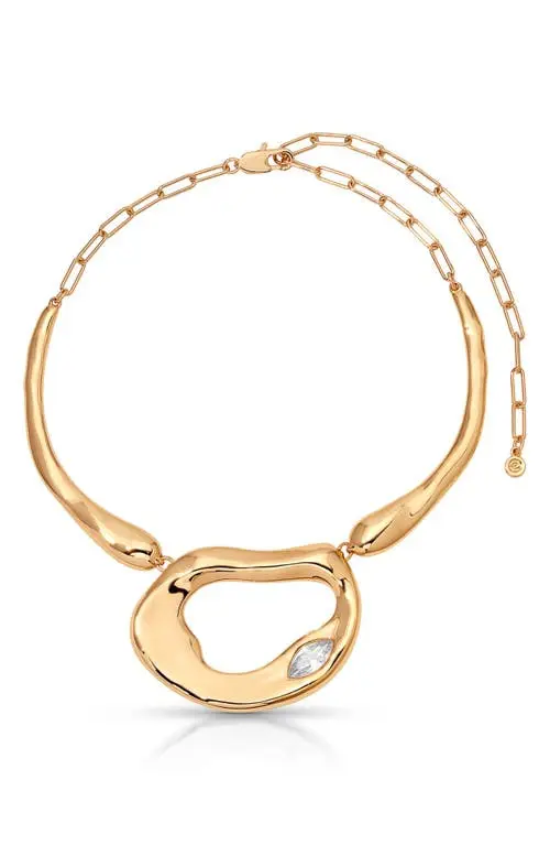 Ettika Molten Marquise Crystal Necklace - Gold