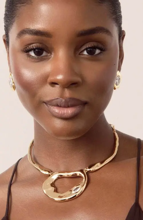 Ettika Molten Marquise Crystal Necklace - Gold