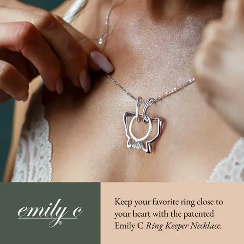 EMILY C Butterfly Ring Holder Necklace