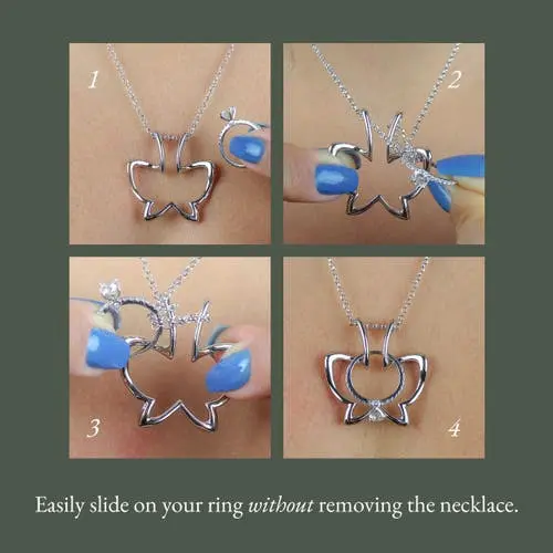 EMILY C Butterfly Ring Holder Necklace