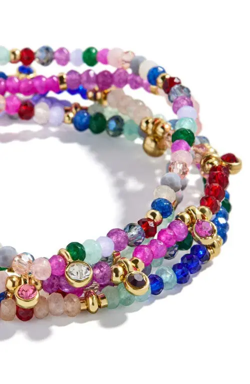 Baublebar Indya Semiprecious Stone Beaded Bracelets Set Of 5 - Pink Multi