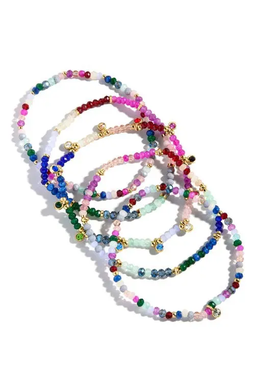 Baublebar Indya Semiprecious Stone Beaded Bracelets Set Of 5 - Pink Multi