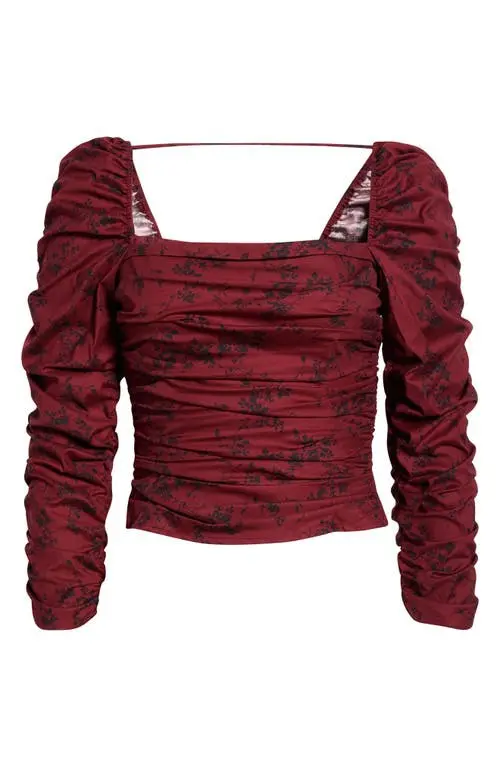 REFORMATION Joi Floral Ruched Blouse