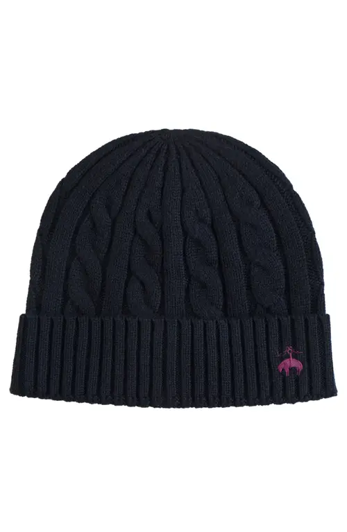 Brooks Brothers Cashmere Blend Cable Hat - Black