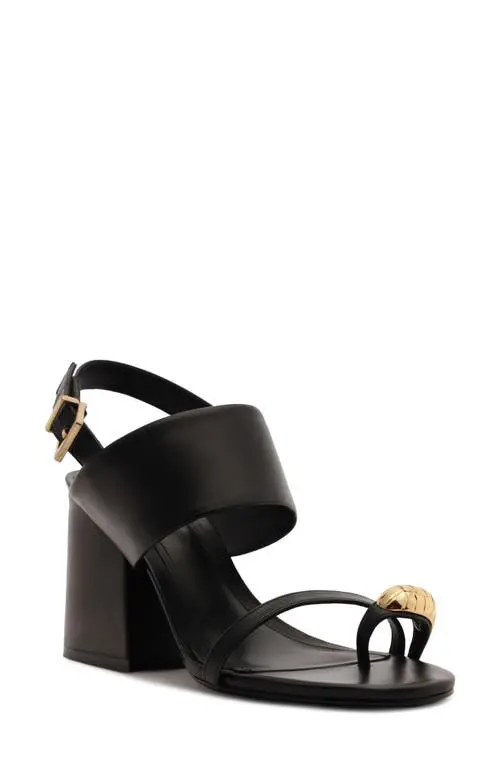 Schutz Mandy Ankle Strap Block Heel Sandal - Black