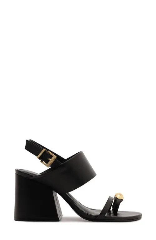 Schutz Mandy Ankle Strap Block Heel Sandal - Black