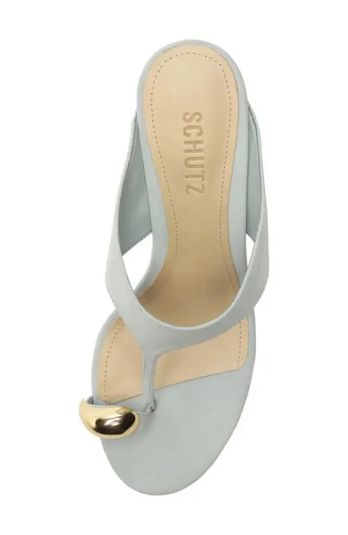 Schutz Maisie Kitten Heel Slide Sandal - Light Azure