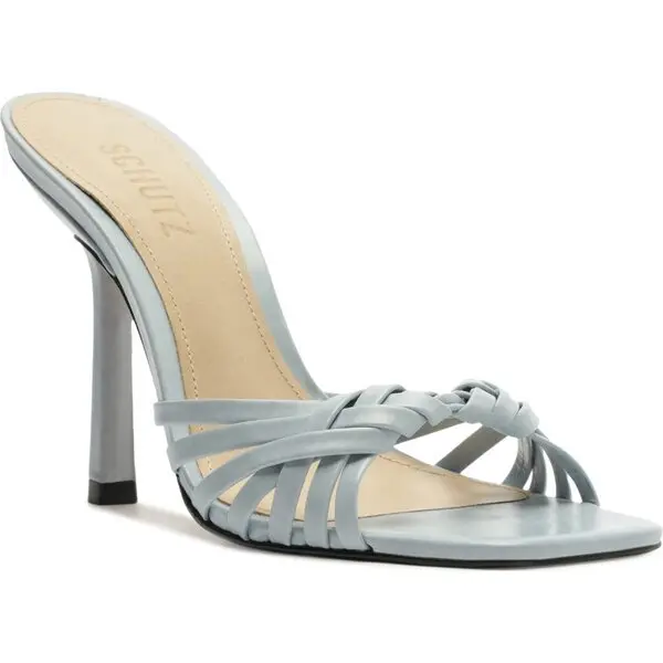 Schutz Tara Leather Mule - Light Azure