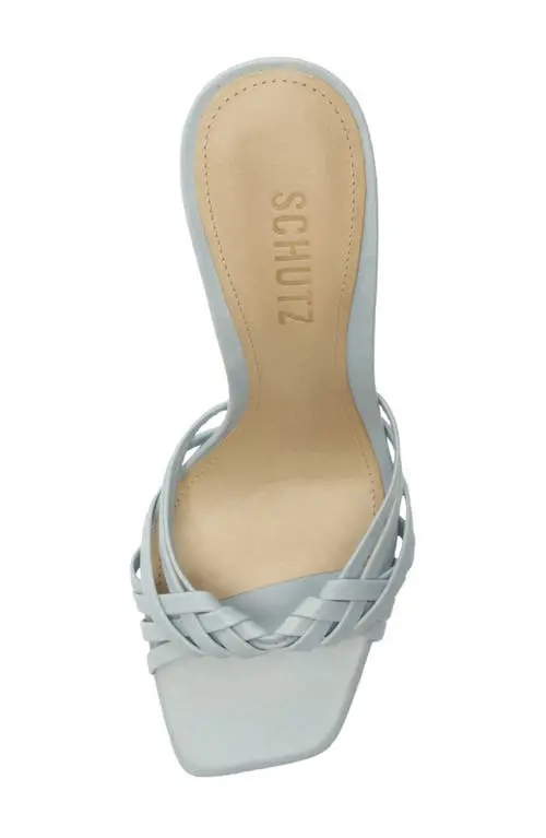 Schutz Tara Leather Mule - Light Azure