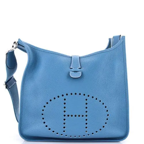 Hermès Evelyne Bag Gen Iii Clemence Gm - Blue