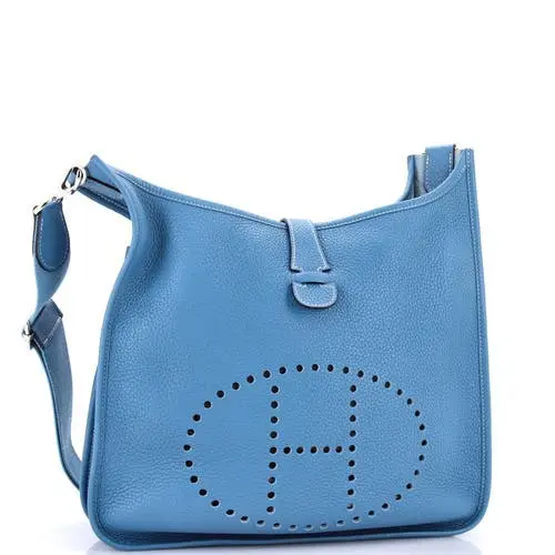 Hermès Evelyne Bag Gen Iii Clemence Gm - Blue