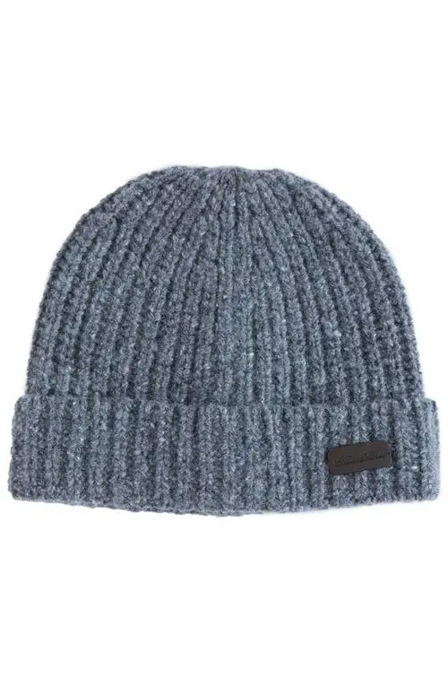 Brooks Brothers Donegal Wool Shaker Rib Beanie - Charcoal