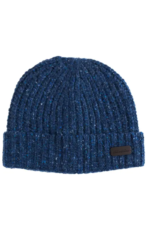 Brooks Brothers Donegal Wool Shaker Rib Beanie - Navy