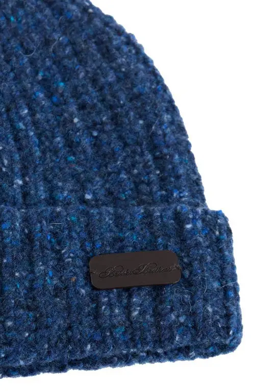 Brooks Brothers Donegal Wool Shaker Rib Beanie - Navy