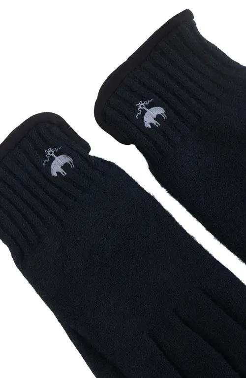 Brooks Brothers Cashmere Blend Gloves With Suede Trim - Black