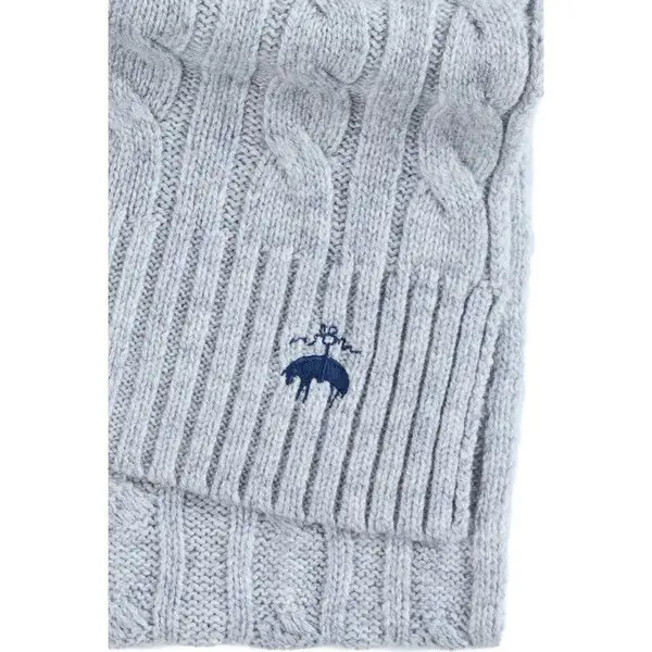 Brooks Brothers Cable-knit Scarf - Med Grey Heather