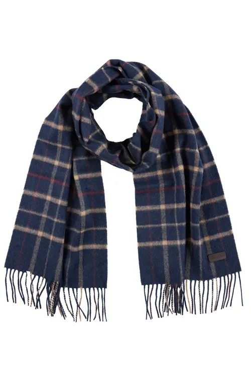 Brooks Brothers Hair Plaid Scarf - Navy