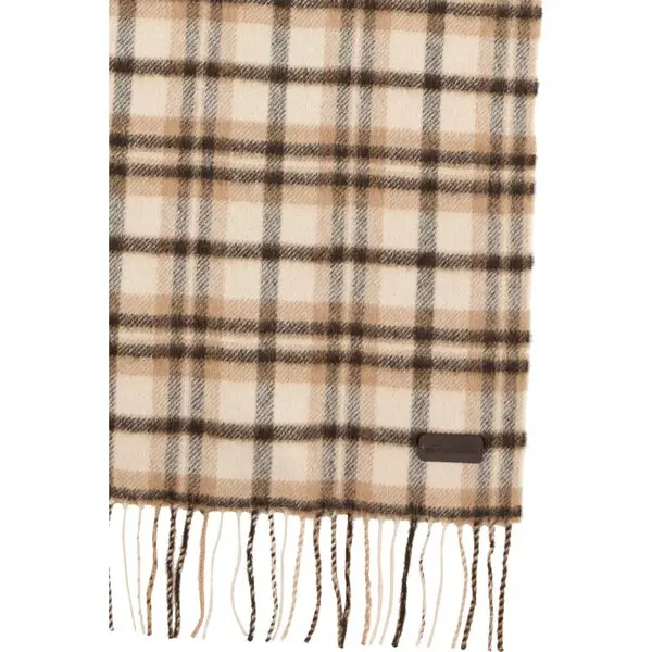 Brooks Brothers Camel Hair Grid Plaid Scarf - Vicuna