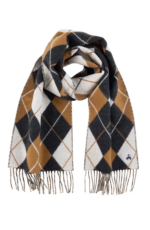Brooks Brothers Cashmere Blend Argyle Scarf - Black