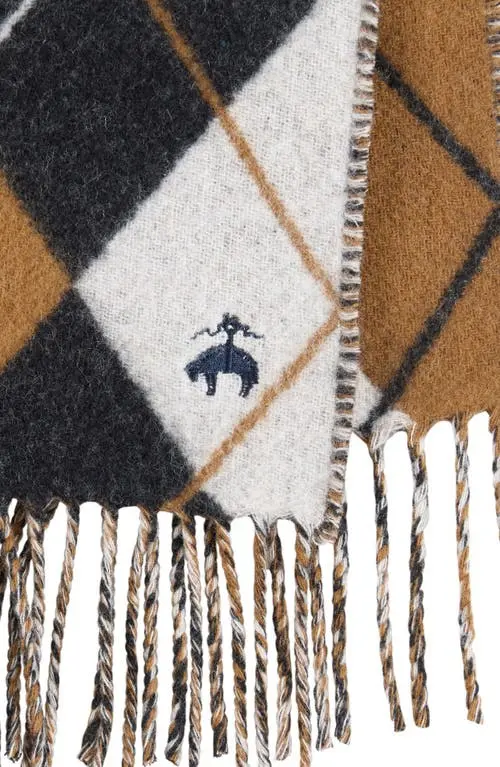 Brooks Brothers Cashmere Blend Argyle Scarf - Black