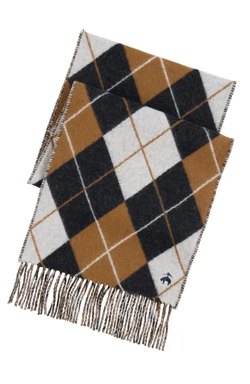Brooks Brothers Cashmere Blend Argyle Scarf - Black