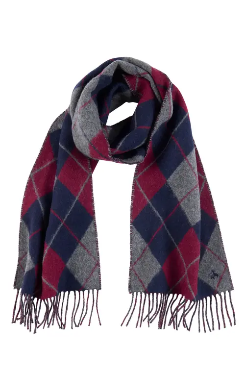 Brooks Brothers Cashmere Blend Argyle Scarf - Navy