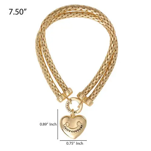 Juicy Couture Layered Heart Charm Bracelet