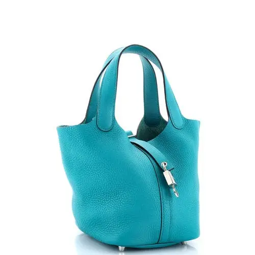 Hermès Picotin Lock Bag Clemence Pm - Blue