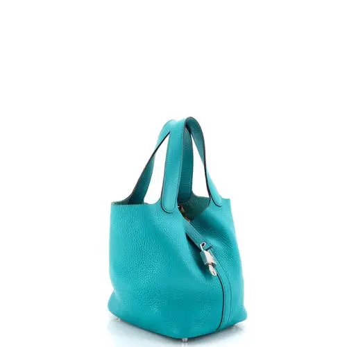 Hermès Picotin Lock Bag Clemence Pm - Blue