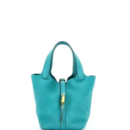Hermès Picotin Lock Bag Clemence Pm - Green
