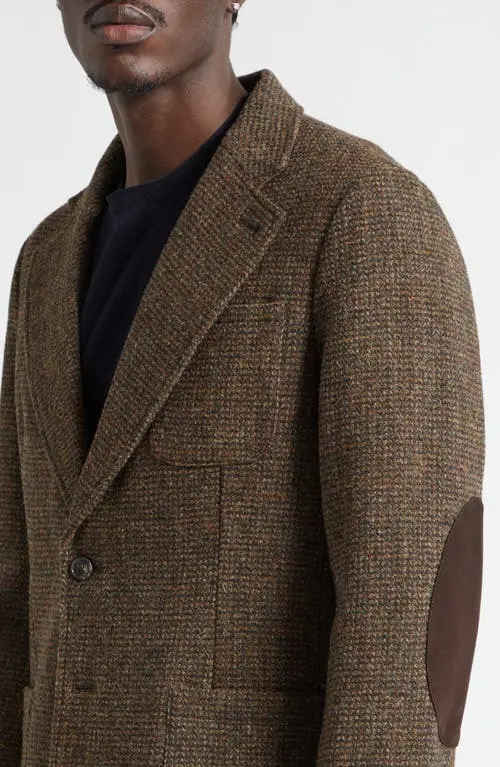 NOAH Harris Tweed Wool Sack Jacket - Multi Brown