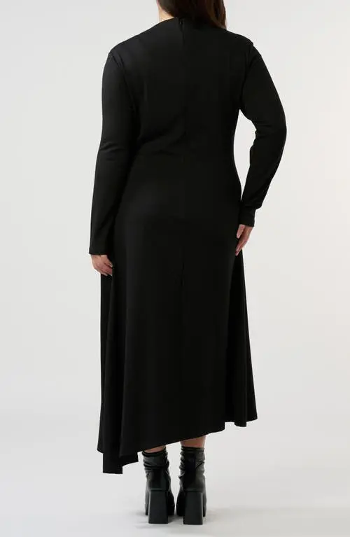 ESTELLE Abagail Asymmetric Hem Midi Sweater Dress