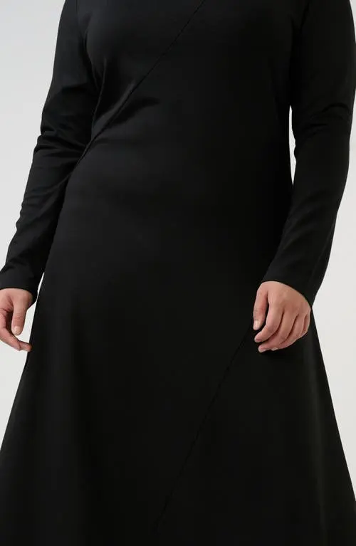ESTELLE Abagail Asymmetric Hem Midi Sweater Dress