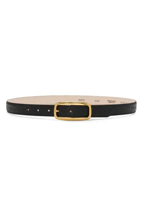 AUREUM No. 19 Leather Belt - Black Croc/gold