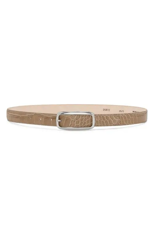 AUREUM No. 19 Leather Belt - Etoupe Croc/silver