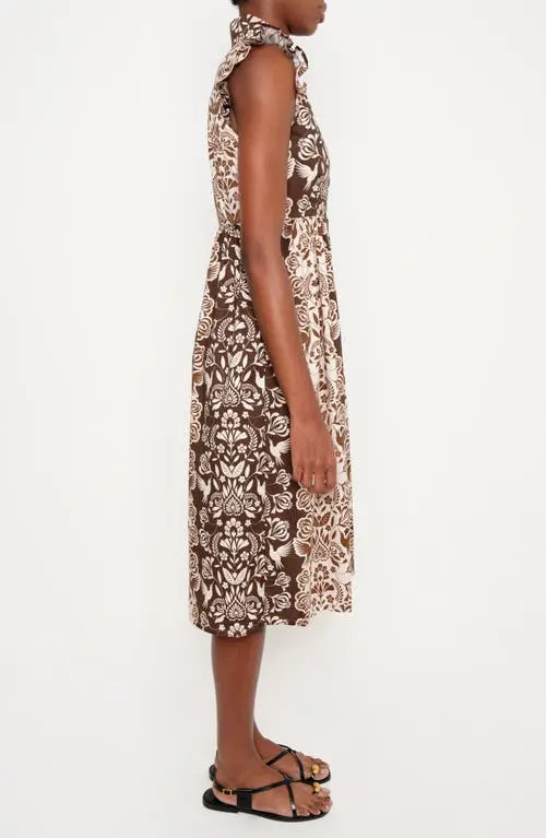 THE LULO PROJECT Flying Pier Floral Print Midi Dress